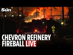 LIVE: Large fire burns through Chevron's El Segundo oil refinery after huge explosion in Los Angeles