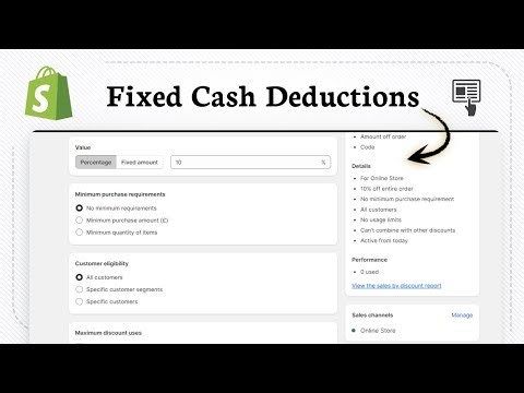 How to set up fixed amount discounts on Shopify orders