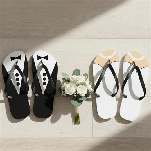 Wedding Flip Flops Bride Groom Sandal Beach Wedding Day Shoe Wedding Reception Bachelorette Party Gift Honeymoon Bride and Groom Gift Idea - Etsy