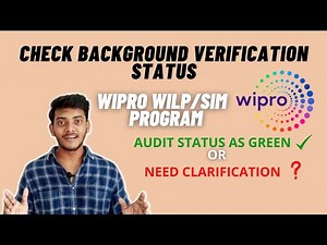 Wipro Wilp | Background verification status check | Green audit✅/ clarification? | WILP/SIM Program