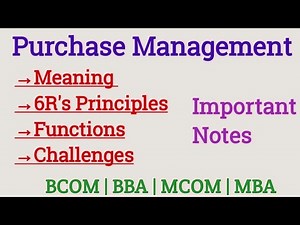 Purchase Management | Principles of Purchase Management | Functions of purchase management