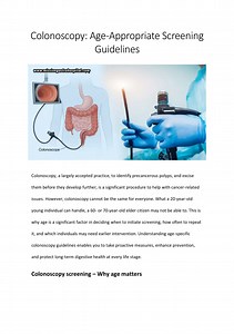 Colonoscopy Age-Appropriate Screening Guidelines - SlideServe