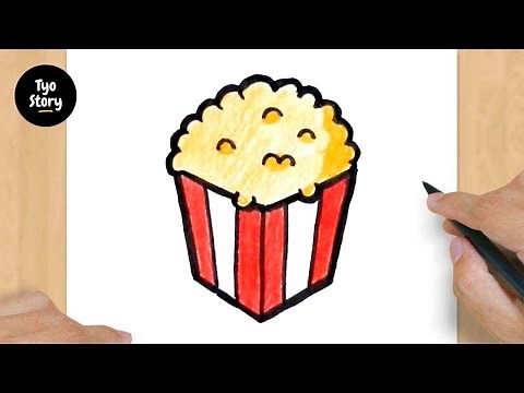 #357 How to Draw a Popcorn - Easy Drawing Tutorial