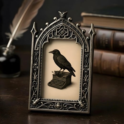 Baroque Raven on Typewriter Mini Wall Art Print, Gothic Raven Portrait, Dark Academia Decor, Vintage Crow Paint Victorian Digital Download - Etsy Australia
