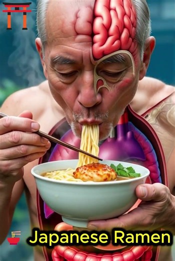 ⛩️ How Japanese Ramen Fuels Your Body – 3D Anatomy Explained 🍜⚡