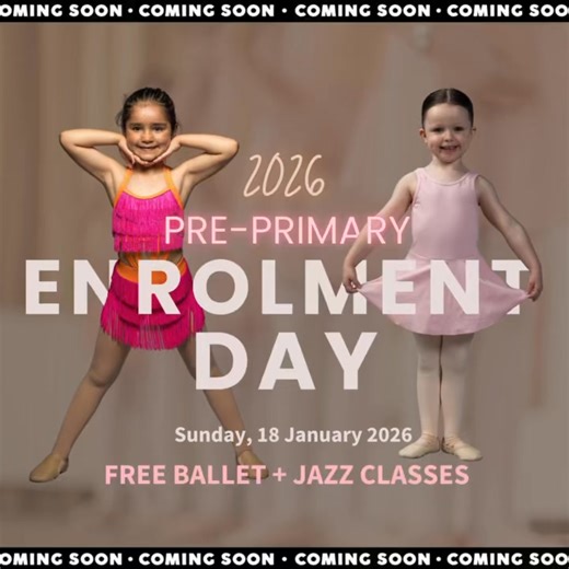 Pre-Primary Enrolment Day is coming up! If your little one is heading into Kindergarten next year and would love to try Ballet or Jazz before school starts, this is the perfect chance to come along, meet our teachers and enjoy a free trial class. We know starting school is a big adjustment, so families are welcome to join mid-term if your dancer needs a little extra time settling into their new routine. When: Sunday 18 January 2026 Where: Newcastle Ballet Theatre - Cardiff Cost: Free Pre-Primary