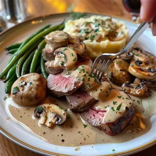 Pour les amateurs de sauces riches et crémeuses 😍 : Filet Mignon au Boursin et Champignons 😍 Ingrédients 400 g de filet mignon, coupé en tranches. 200 ml d’eau. 12 g de Maïzena. ... 𝐋𝐚 𝐫𝐞𝐜𝐞𝐭𝐭𝐞 𝐜𝐨𝐦𝐩𝐥è𝐭𝐞 👇👇👇 | Cuisine Avec Alina