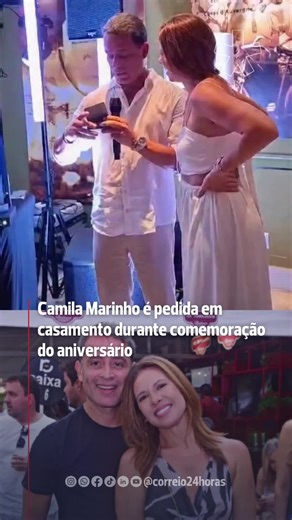 JORNAL CORREIO | BAHIA on Instagram: "UNIÃO | A jornalista e apresentadora Camila Marinho (@marinhocamila) foi surpreendida com um pedido de #casamento na tarde desta quinta-feira (26), durante a comemoração de seu aniversário, em #Salvador. O momento aconteceu no restaurante Bistrot Trapiche Adega, na Avenida Contorno, e foi organizado pelo companheiro da apresentadora, Rôni Cézar (@ronicezar), diante de amigos e familiares. Camila acreditava que participaria apenas de um almoço a dois, mas, ao