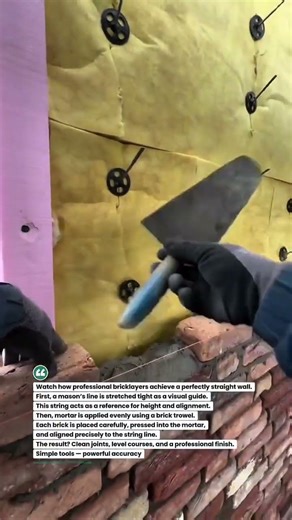 Perfect Brick Line Every Time with Mason’s Line & Trowel #Masonry #Bricklaying #Construction