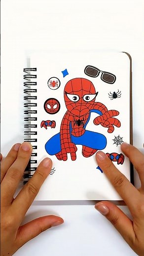 Make a Face Sticker: Spider-Man Edition 🕷️💥 | Classic Hero Sticker Art! #stickerbook #paperdiy