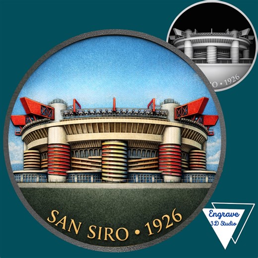 San Siro Stadium STL File | 3D Depth Map, Laser Cut (digital Download ) - Etsy UK