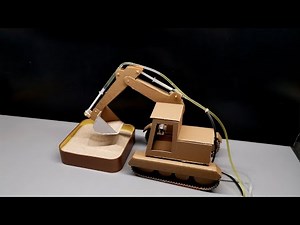 How to make hydraulic excavator from cardboard-DIY excavator Model