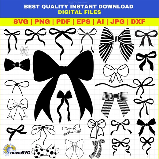 Coquette Ribbon Bow SVG Bundle, Hair Bow SVG, Bow Outline Svg, Png, Cut Files for Cricut, Silhouette, DIY Crafts, Bow Svg Designs, 36 Design - Etsy Canada