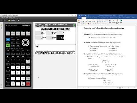 Tips for TI Technology: Polynomial Root Finder and Simultaneous Equation Solver App for the TI-84 +
