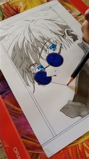 Gojo Satoru Face Drawing ✍️😈😍🎨 #gojo #jjk #anime #pencildrawing