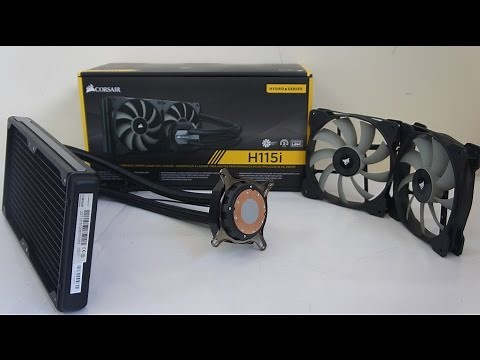 CORSAIR H115i install, build, benchmark, test, i7 6850K overclock