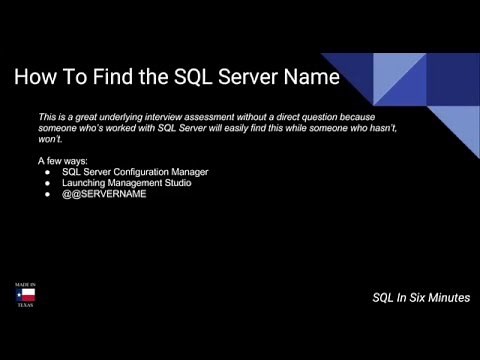 How To Find the SQL Server Name