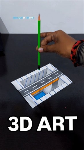 Mohit Kashyap on Instagram: "How to draw Bridge 3d drawing 😱 step by step tutorial for beginners #3d #3dart #3ddrawing #fyp #foryou #foryoupage #drawing #draw"