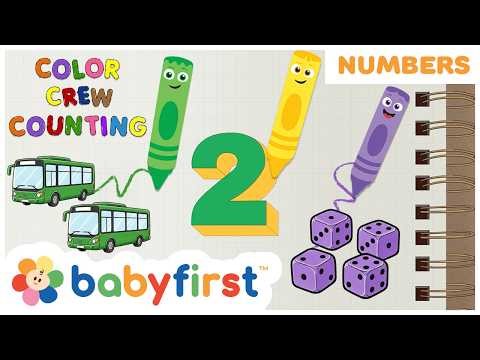 Learn Numbers 2-4 with the Color Crew | Vehicles, Games & Colors for Kids | Numbers Song | BabyFirst