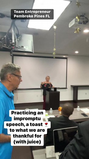 As Toastmasters members we learn communication and leadership skills, we practice speeches and impromptu speeches, which help us be more confident while speaking in public. We meet new friends and enjoy our meetings making them fun and interesting. Visit our club Mondays 6:30pm -7:35pm at Keller Williams Realty Offices 2000 NW 150th Ave. Suite # 1100 Pembroke Pines FL 33028. For additional information call 954-934-4994 #toastmasters #impromptuspeech #TeamEntrepreneur #toastmastersclub #toastmast