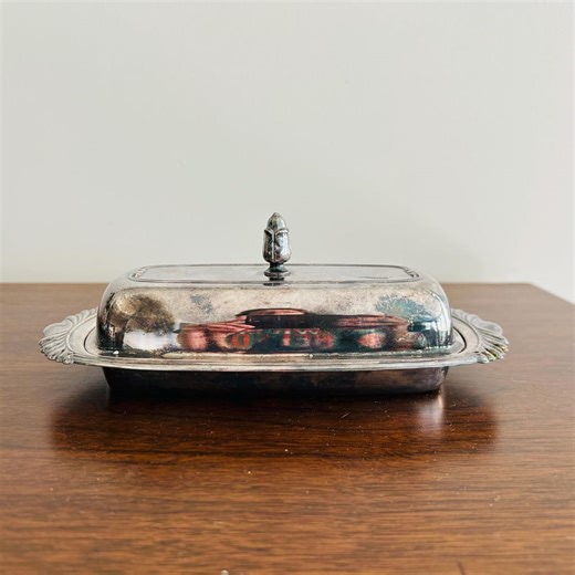 Vintage Oneida Silver Plated Covered Butter Dish With Glass Insert Ornate Rectangular Butter Server With Domed Lid, Traditional Tableware - Etsy