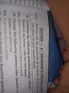 SECTION - B: GRAMMAR \& VOCABULARY Note: Answer all the questio... | Filo