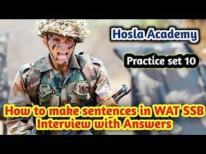 SSB WAT Practice with Answers | Hosla Academy