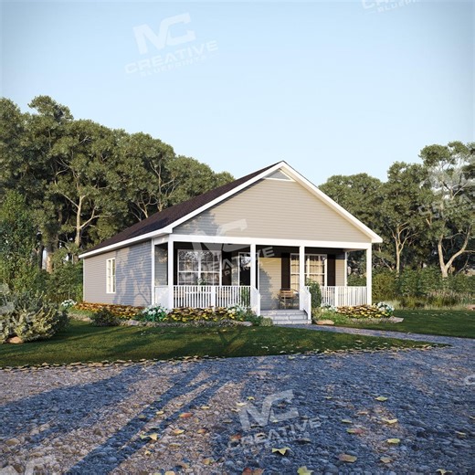 28' X 44' Briarstead Ranch House Plan (reversed) | 2 Bedroom 2 Bath Single Story Home | 1,232 SF Blueprint PDF (crawlspace Foundation) - Etsy