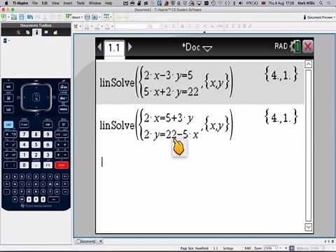 Solving simultaneous equations using the GDC solver