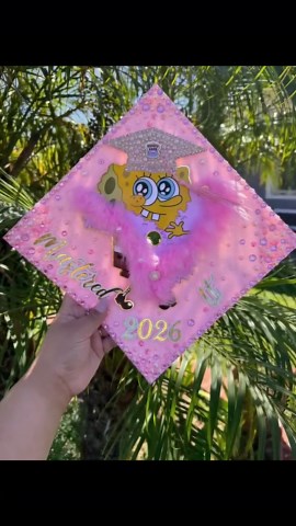 Custom Graduation Cap Topper: 2026 Grad, Pink Feathers, Rhinestone Design - Etsy