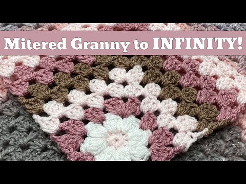 Continuous Mitered Granny Square | Mitered Flower Granny Square | Easy Crochet Blanket!