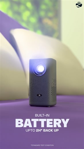 Zebronics | Mini projector | Built-in battery PixaPlay 74B - A whole vibe in the palm of your hand. #Zebronics #PixaPlay74B #Miniprojector #AlwaysAhead | Instagram