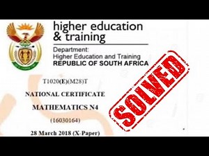 Mathematics N4 previous question March 2018 solved | Mathematics
