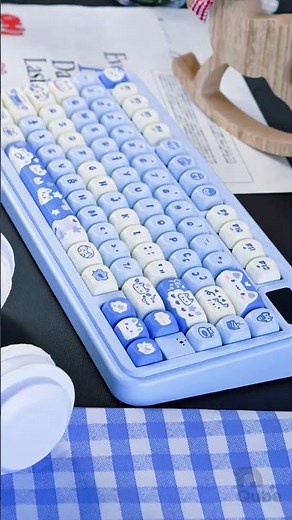 Adorable Blue & White Cat Keycaps - Build & Sound Test 🐱💙#CatKeycaps #CustomKeyboard