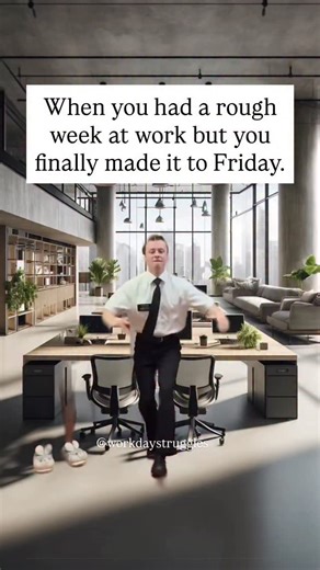 Happy Friday!!!😎🥳 Follow @workdaystruggles for more relatable and funny work memes. 🎥: bencameronn /TT #worklifebalance #memehumor #weekendloading #funnyreels #weekenddance #fridaymood #fridayfeeling #finallyfriday #funnyworkmemes #officelife #relatablememes #weekendmood #workdaystruggles funny friday meme, dancing into the weekend, work week memes, friday motivation, funny office content, friday escape mood, relatable work memes, weekend countdown | Workday Struggles