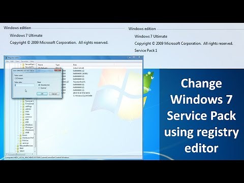 Change Windows 7 Service Pack Using Registry Editor