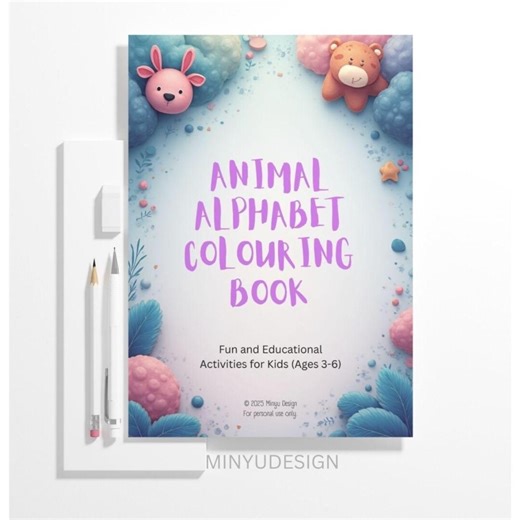 Printable Animal Alphabet Colouring Book for Kids – Fun & Creative Activity Pages | Digital Download - Etsy