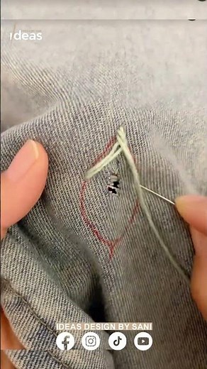 Hand Stitch a Hole in Pants | Easy Sewing Tutorial for Beginners"#jeanshacks #sewingtips #stitching