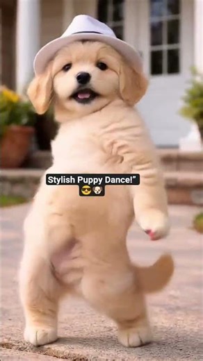 Stylish Puppy Dance 🐶🤍 | Cute Dog Dancing Video for Kids
