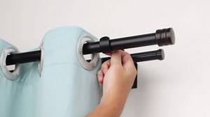 TONIAL1 Inch Double Curtain Rods for Windows 66 to 120 Inches, Heavy Duty Decorative Drapery Rod 32 to 144 Inches with Classic Cap Finial, Black