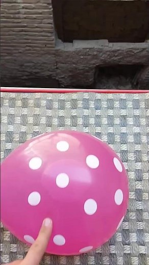 Exploding Water Balloons at a Tall Building! 💥🌊 #Shorts Maroon Dotted, Pink Giant, Dark Blue Spotted