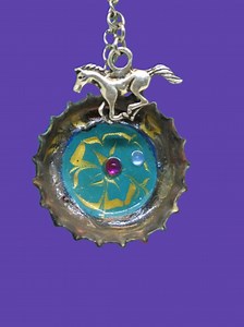 Bottle Cap Key Ring With Its Little Horse - Etsy UK