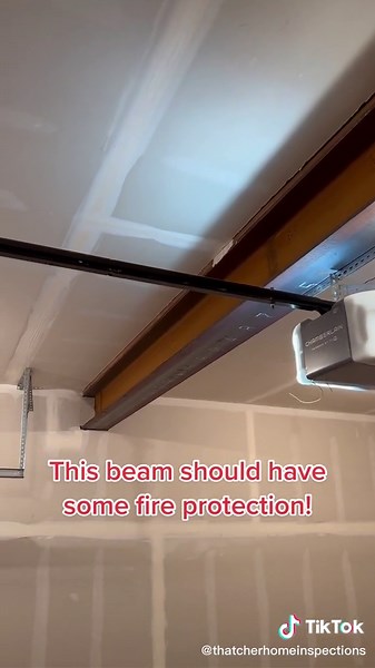 An exposed steel beam and gaps in the ceiling are considered a fire hazard! #fire #prevention #newhouse #fix #homeinspection #house #repair