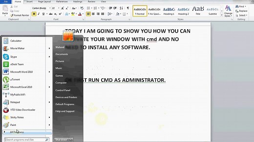 how to activate windows 7 without any software 100% working