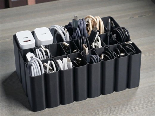 USB Cable Organizer Box STL File for 3D Printing, Desk Cable Storage Case, Printable Tech Organizer STL - Etsy