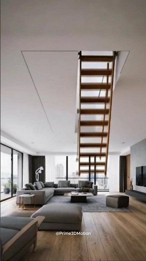 Innovative Space-Saving Folding Ladder for Modern Lofts