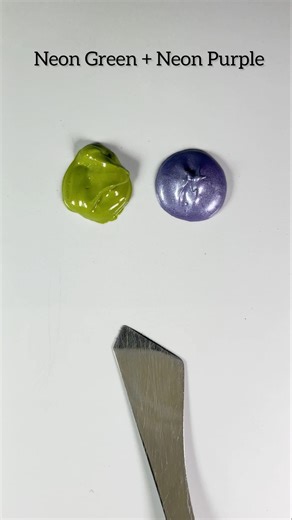 Neon Green + Neon Purple Mix it ! #satisfying #colormixing