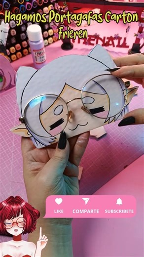 🌸 I made a #frieren glasses holder out of cardboard #papercraft #craftideas #manualidades #giftid...