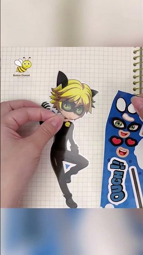 Decorate the book with stickers LADYBUG & CAT NOIR 3 #diy #sticker #ladybug #catnoir