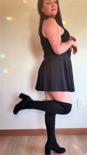 These over the knee boots are so comfortable and are going to elevate any basic outfit. I have this fall.! a little bit stretchy and they tie at the top to give it a more fitted fit so they don’t fall down. I really like how I styled these. #ootd #style #boots #tiktokfashion